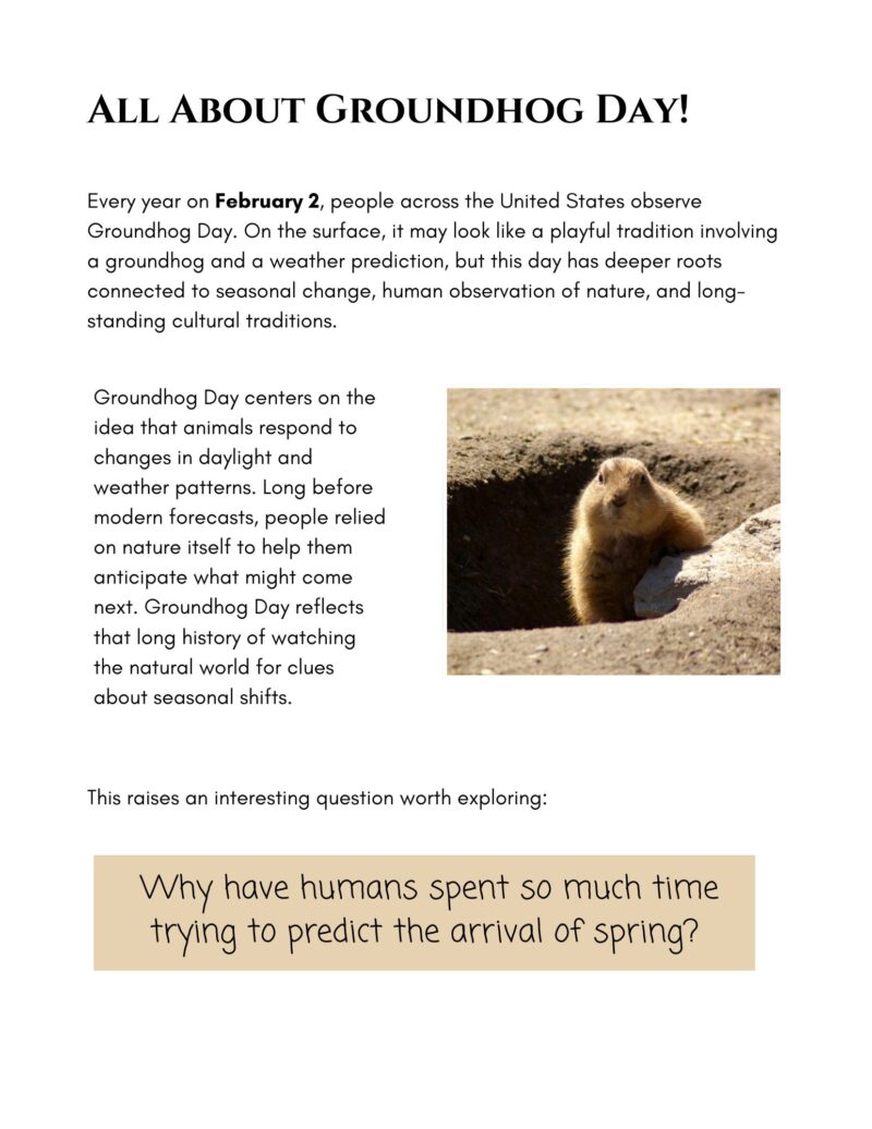Labs of Wonder: Groundhogs Unit Study - Weird, Unsocialized Homeschoolers